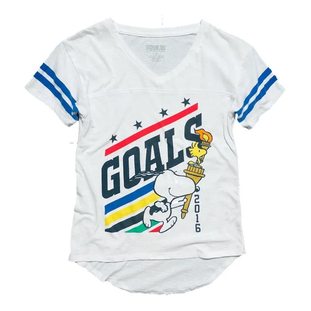 Peanuts Vintage Snoopy ‘Goals’ 16’ Graphic Short Slee… - Gem